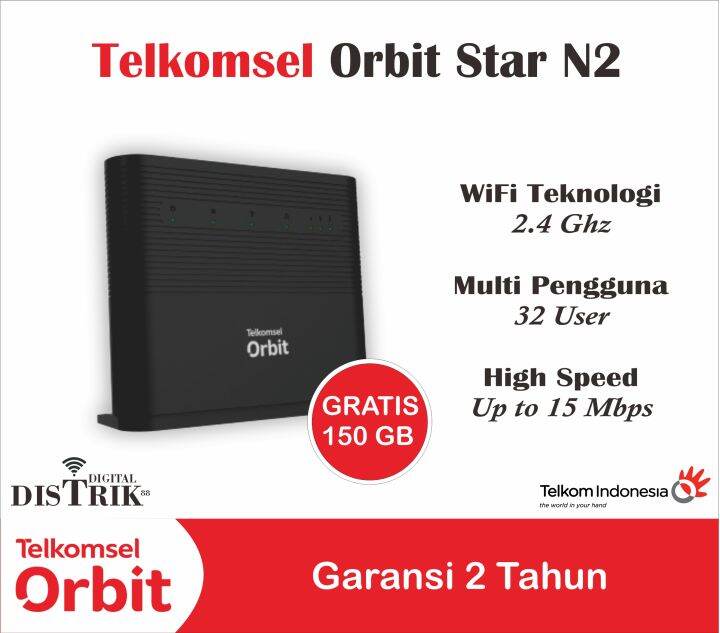 Telkomsel Orbit Star N2 Modem Router Wifi 4G Gratis Kuota Total 150GB/6Bulan | Lazada Indonesia