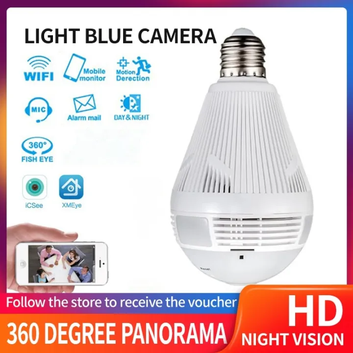 cctv Light Camera 360°Panoramic Wireless IP Camera Bulb CCTV WIFI Home ...