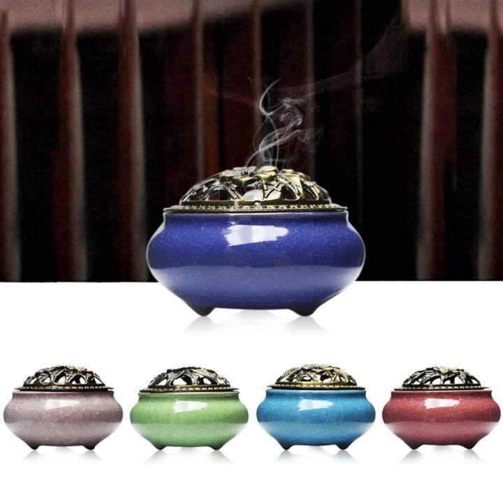 AS Ice Crack Ceramic Incense Burner Holder Censer Burner Insense Holder ...