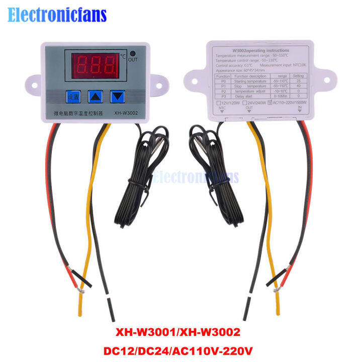 XH-W3001 XH-W3002 LED Digital Display Temperature Control Switch Microcomputer Thermostat ...