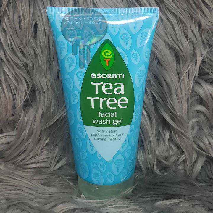 ESCENTI TEA TREE FACIAL WASH GEL WITH NATURAL PEPPERMINT OILS & COOLING ...