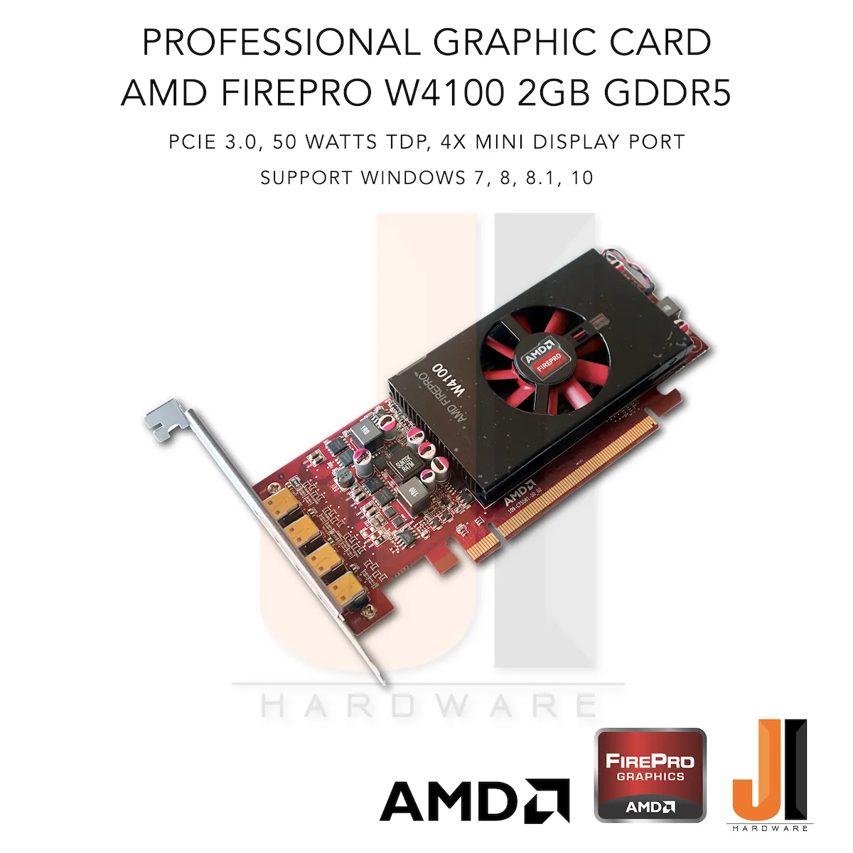 Professional Graphic Card AMD FirePro W4100 2GB 128-Bit GDDR5 As the ...