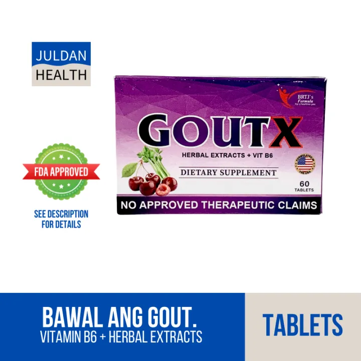 GOUT X Herbal Extracts + Vitamin B6 Dietary Supplement Tablets | Lazada PH