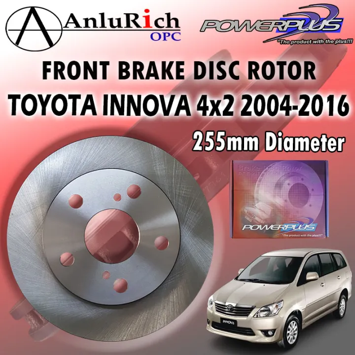 Front Brake Disc Rotor for Toyota Innova 4x2 2004-2016 Powerplus PRD ...