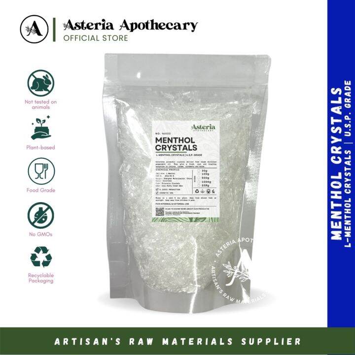 Menthol Crystals Natural Menthol 500g / 1Kg - Asteria Apothecary ...
