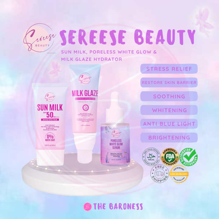 Sereese Beauty Sun Milk Sunscreen, Milk Glaze Instant Hydrator and ...