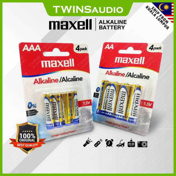 ORIGINAL Maxell Alkaline AA / AAA / 9V Long-Lasting Power Heavy Duty ...