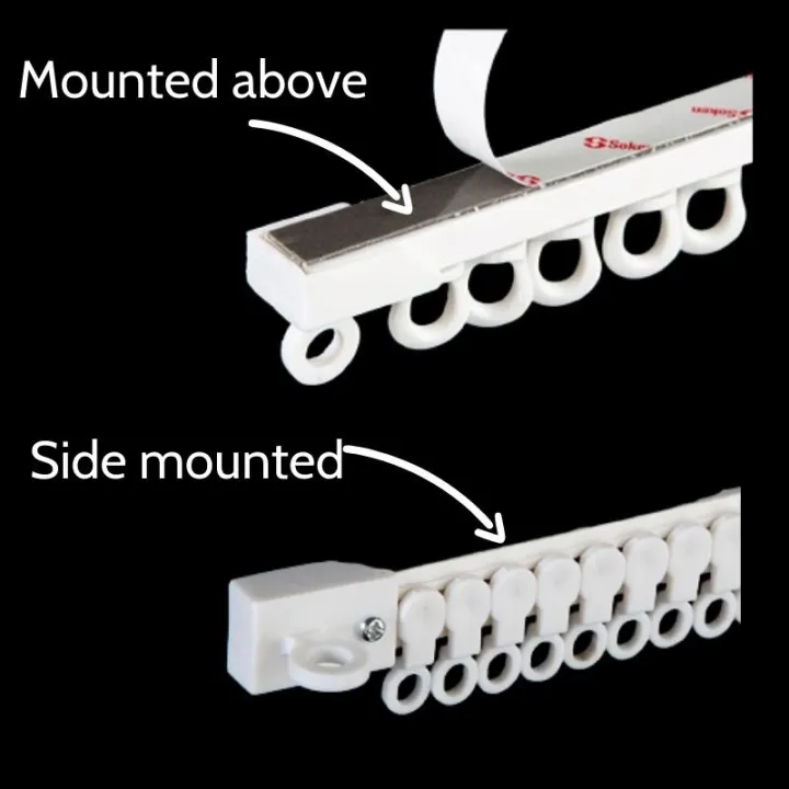 Curtain Track Punch Free Paste Slide Rail Self-Adhesive No Need To ...