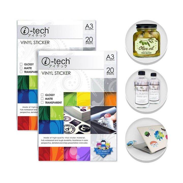 Itech Waterproof A3 Printable Vinyl PP PET Decal Sticker A3 for pigment ...