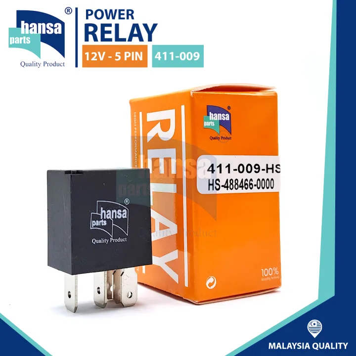 Hansa Relay / Power Relay 12V - 5PIN Black ( HS-411-009 ) - 1pc | Lazada PH