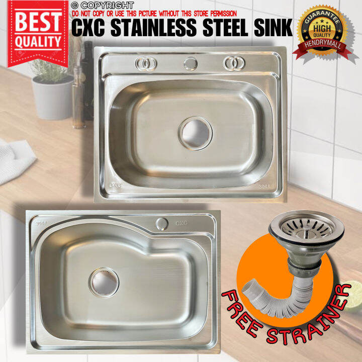 Thick Stainless Steel Kitchen Sink Single Bowl with Free Strainer ...