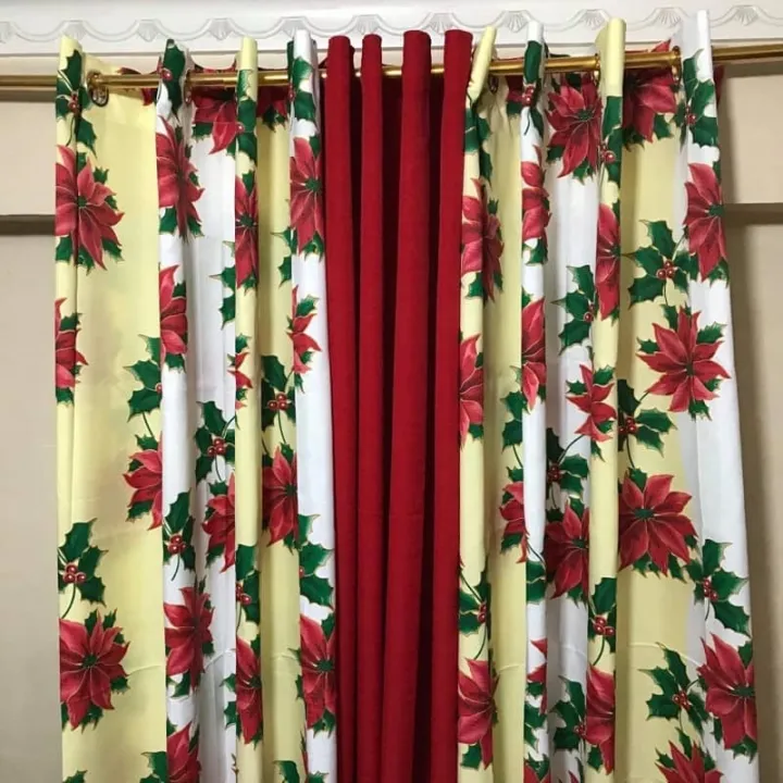 Christmas Cream Curtain ( set and per pc) | Lazada PH