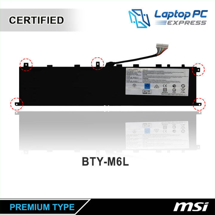 MSI Laptop Battery BTY-M6L Compatible with MSI GS65 Stealth Thin 8SG ...
