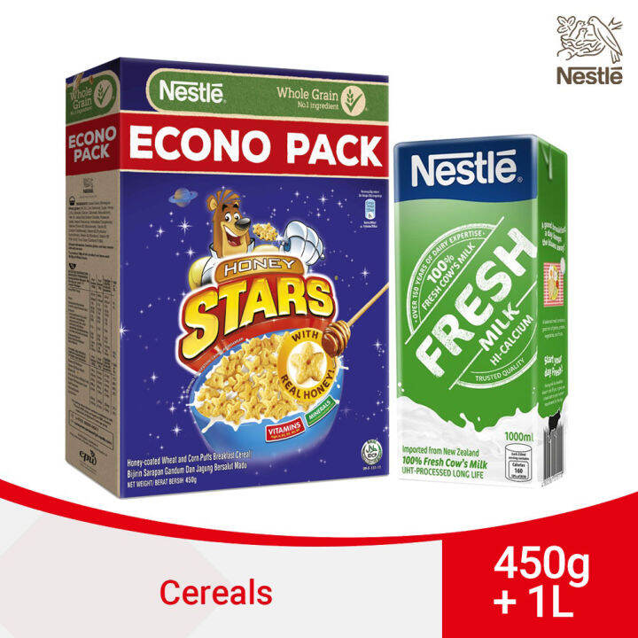 Honey Stars Cereal Breakfast 450g and Fresh Milk 1L | Lazada PH
