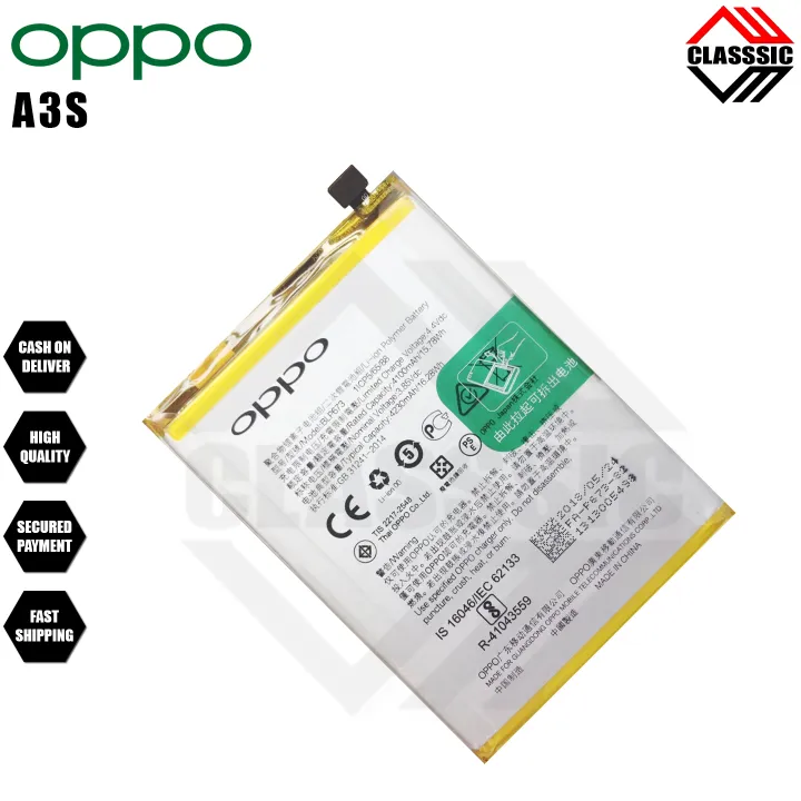 Original Battery For OPPO A3s Battery Model BLP673 Capacity (4230mAh ...