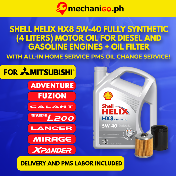 SHELL HELIX HX8 5W-40 (4 Liters) Fully Synthetic Genuine ENGINE OIL for ...