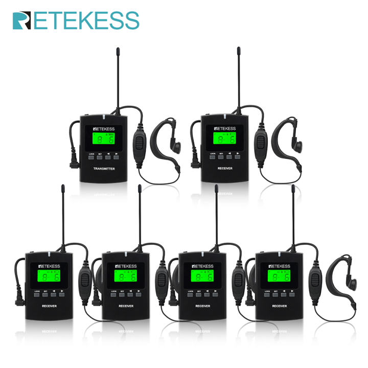 Retekess TT124 Two-way Tour Guide Audio System, Lapel Microphone ...