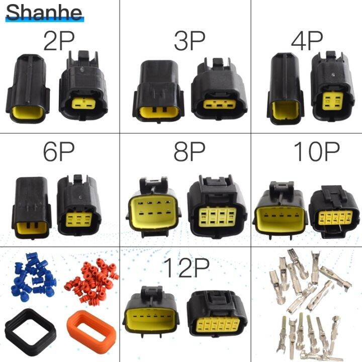 1set 2P 3P 4P 6P 8p 10P 12P Male Female Electrical Waterproof Electrical Wire Connector Plug ...