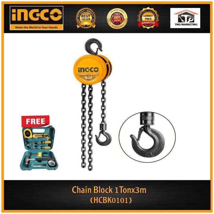 INGCO Chain Block 1Ton HCBK0101 with Free Toolset | Lazada PH