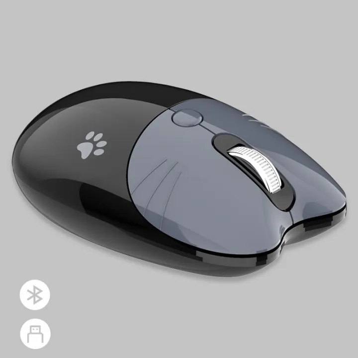 MOFii M3DM USB Bluetooth Dual-mode Wireless Mouse Kitty Cat Shape Cute ...