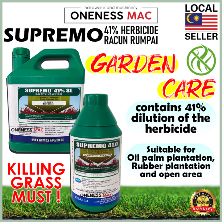 ''SUPREMO'' HERBICIDE 41.0% 1 LITER / 4 LITER Garden Racun Rumput ...