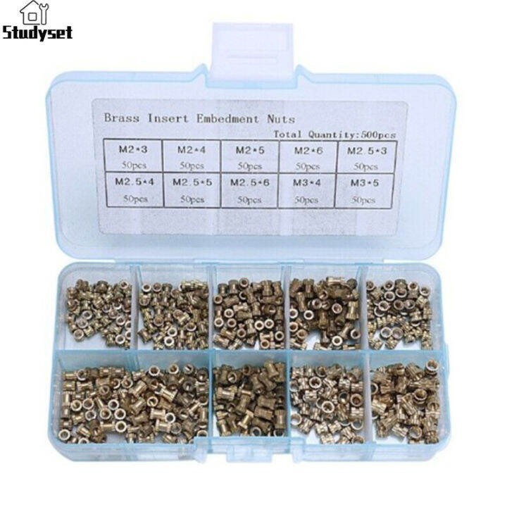Studyset IN stock 500pcs M2 M2.5 M3 Injection Nut Copper Insert Knurled ...