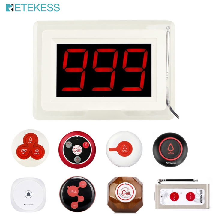 RETEKESS T114 Wireless Queue Restaurant Calling System Table Pager Host ...