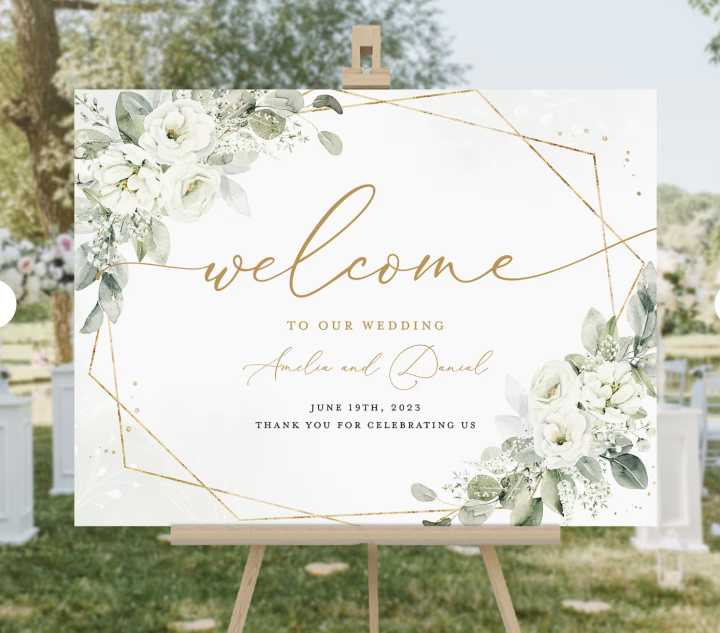 Sage Green Welcome Signage Board / Minimalist Wedding Signage | Lazada PH