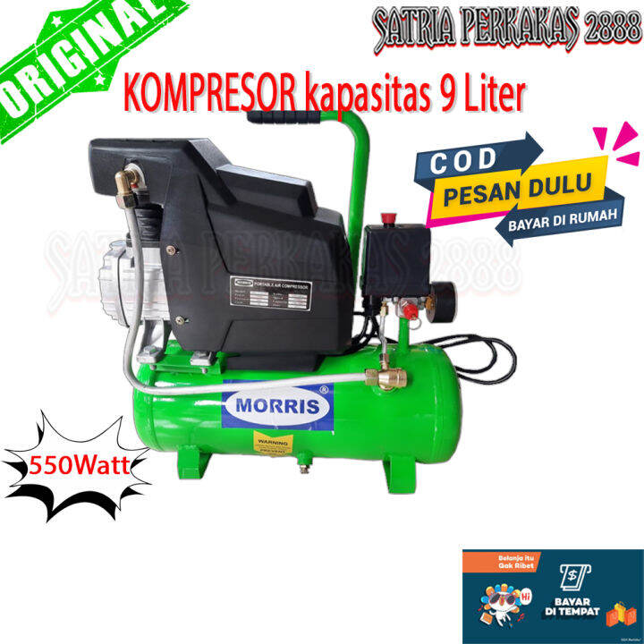 TERBARU!!! 2023 MORRIS Kompresor Listrik MC9-075 Kompressor Angin 0,75HP 9liter 550 watt Direct ...