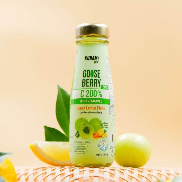 น้ำมะขามป้อม KUNAMI ไม่มีน้ำตาล ไม่มีแคลอรี่ วิตามินซี 200% และซิงค์ ...