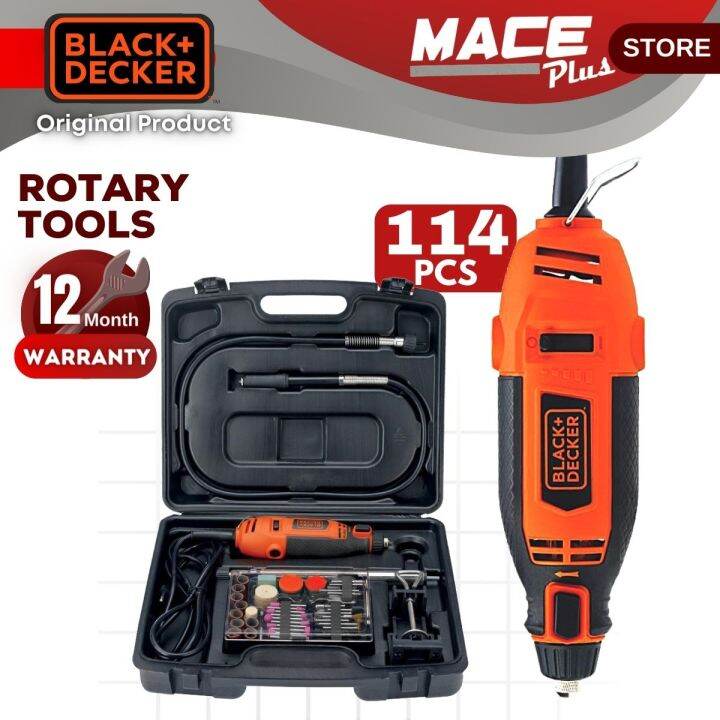BLACK & DECKER RT18KA Rotary Tools With 114pcs Standard Accessories ...