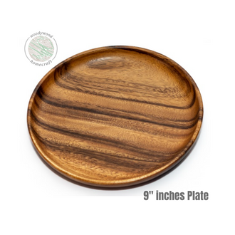 Woodywoodhomecraft 9" Inches Diameter Classic Round Wood Plate/Charger ...