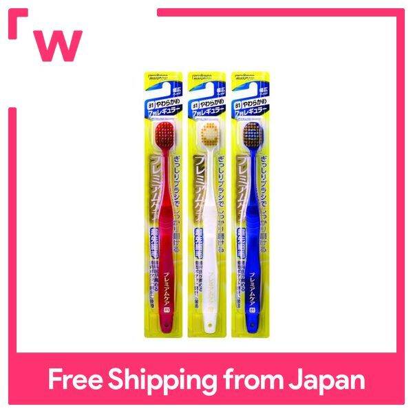 Ebisu Premium Care Toothbrush 7 Rows Regular Soft 3-Pack (Any color ...