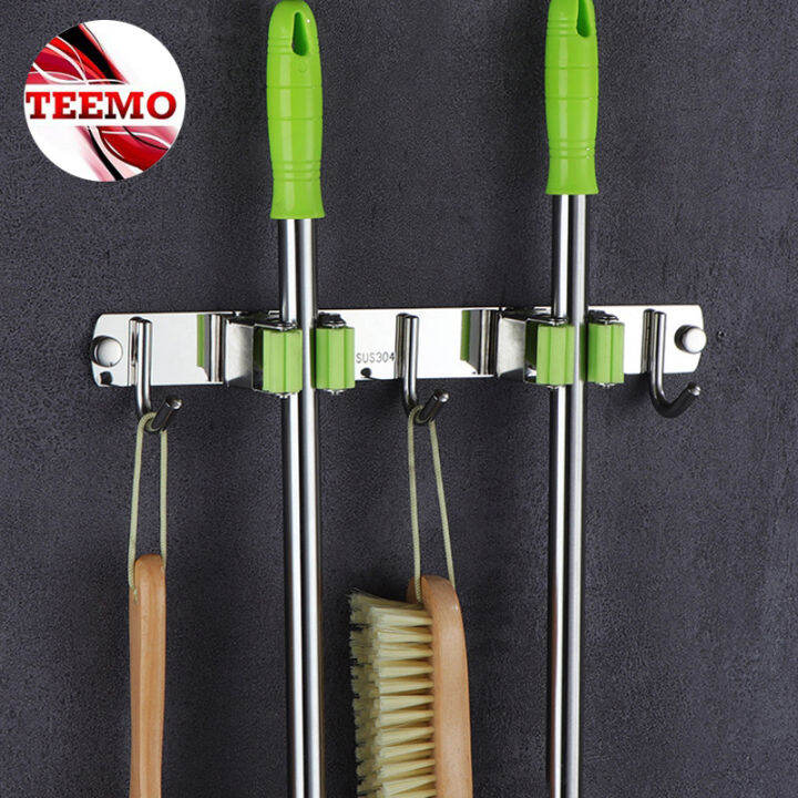 TEEMO 304 Stainless Steel Wall Mounted Mop Rack Cleaning Tools ...