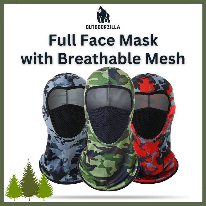 Balaclava Full Face Mask With Mesh Face Cover Dusk/Windproof Topeng ...