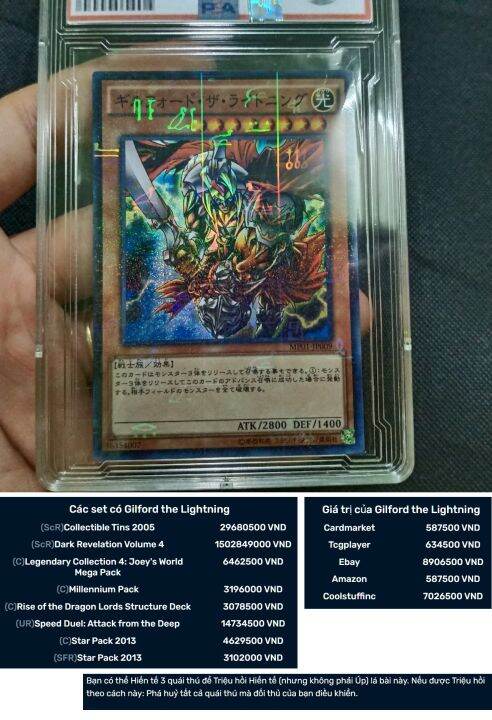Thẻ bài yugioh Gilford the Lightning thần chiến binh ánh sáng card real ...