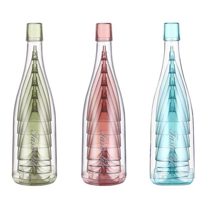 แบบพกพาเดินทางแก้วไวน์ชุดสร้างสรรค์พลาสติกเบียร์เครื่องดื่มน้ำผลไม้ถ้วย ...