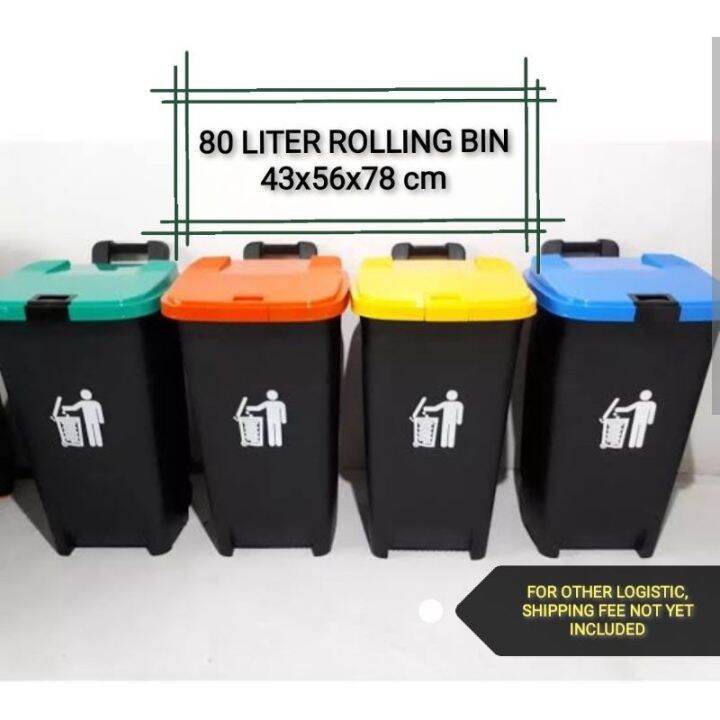 orocan rolling bin 80liter trash can with wheels basurahan (for other ...