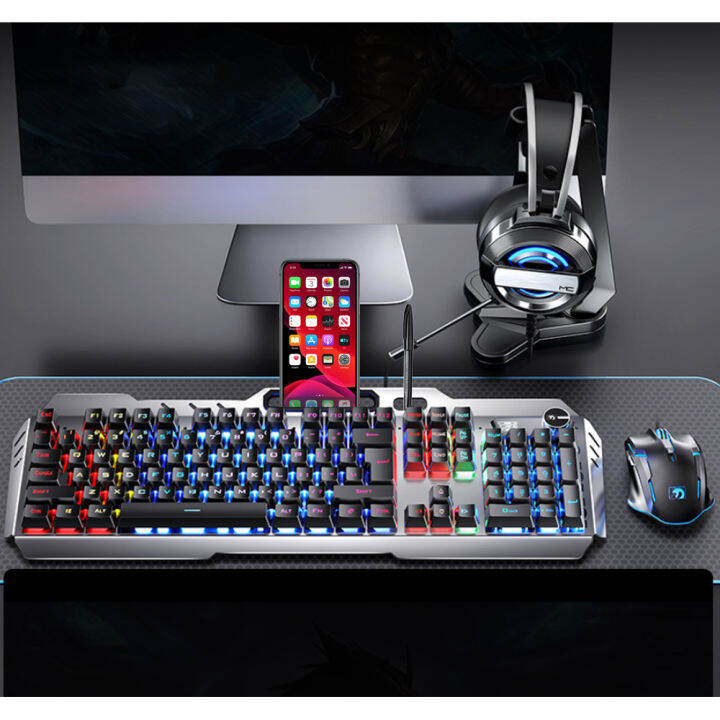 Gaming Keyboard RGB Light With Adjustment Knob Phone, Pen Holder And ...