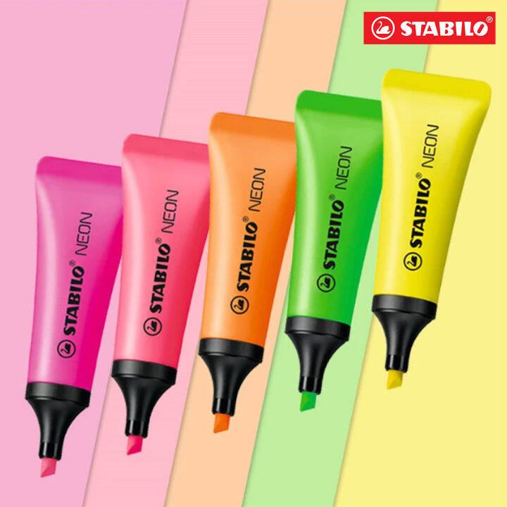 STABILO Neon Highlighter Pen Set Marker School Office Stationery ...