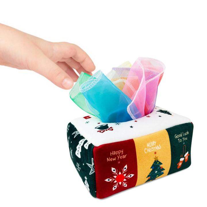 BolehDeals Cloth Tissue Box Toys Tissues Early Education Toys Sensory ...