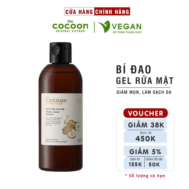 Gel rửa mặt bí đao cocoon 310ml kiềm dầu sạch mụn - Vegan Mỹ Phẩm Thuần ...