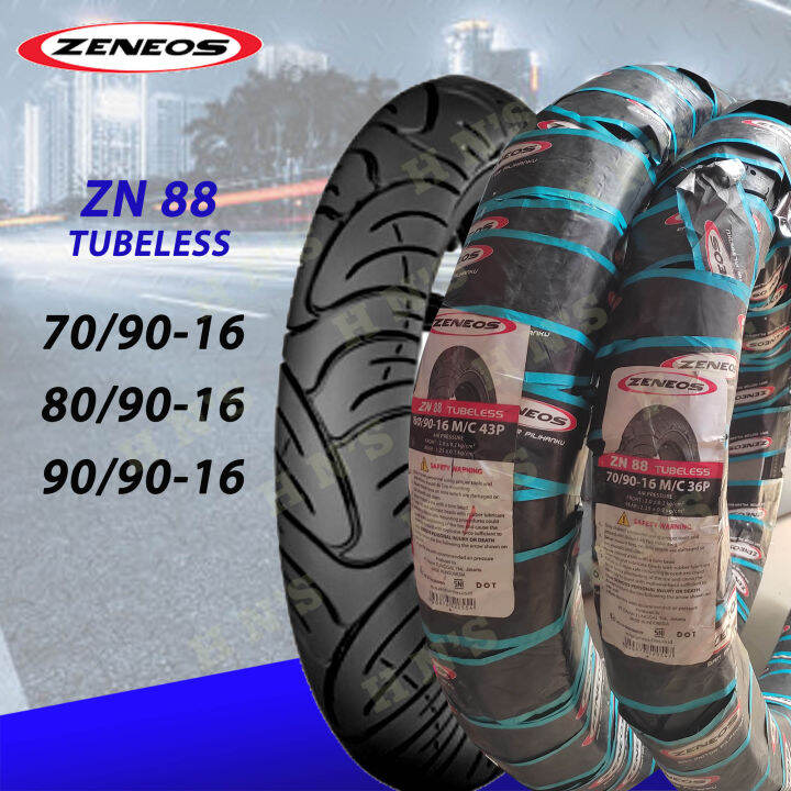 ZENEOS ZN88 Platinum RIM 16 Tubeless Tires ( 70/90-16 , 80/90-16 , 90/ ...