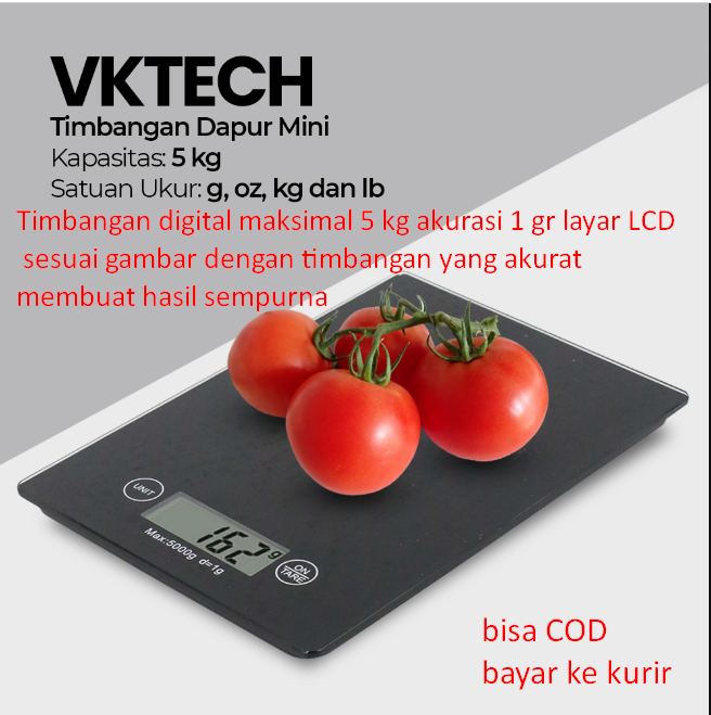 Timbangan digital maksimal 5 kg akurasi 1 gr layar LCD sesuai gambar ...