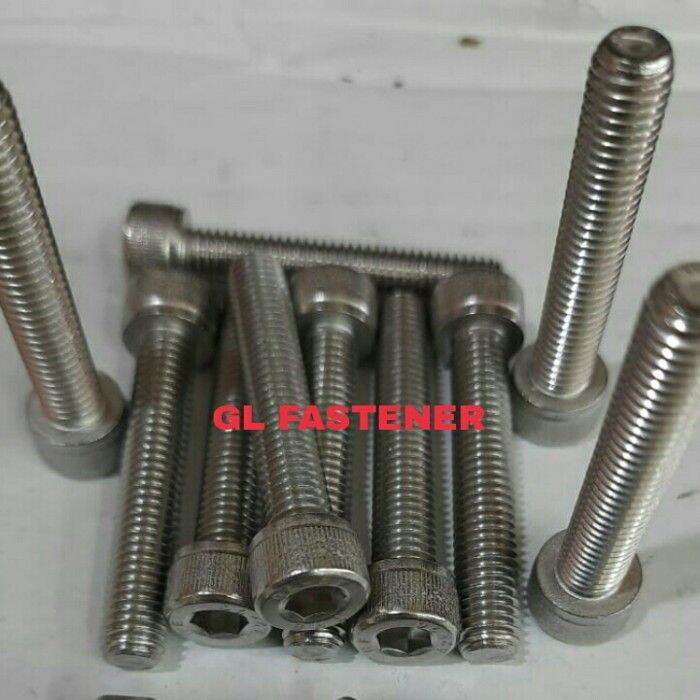 Baut L M8 x 35 Stainless Steel Socket Cap Screw SUS 304 anti Karat | Lazada Indonesia