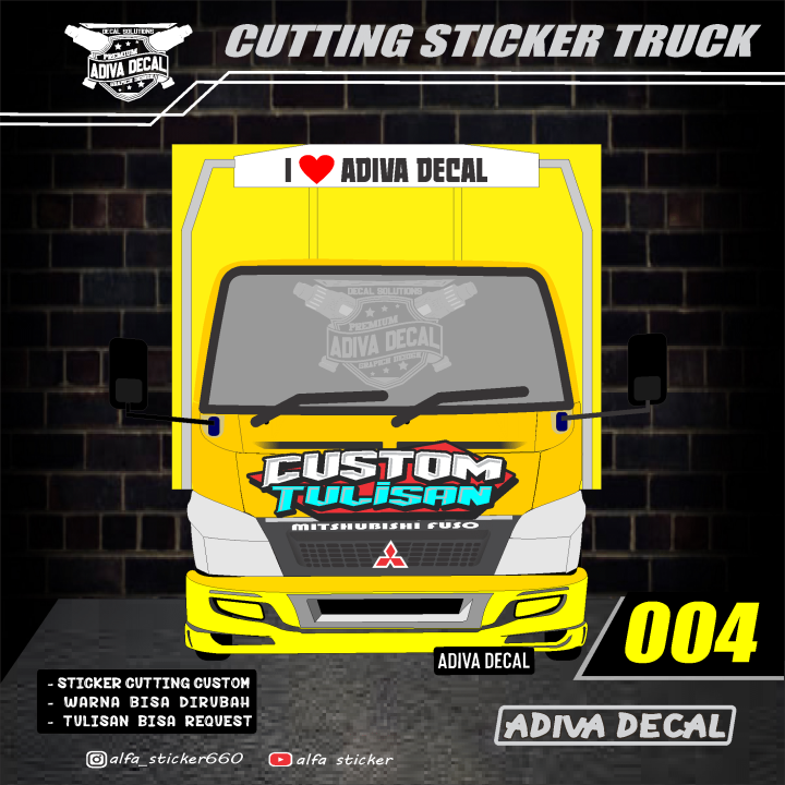 STIKER KABIN DAN KACA TRUK / CUTTING STICKER TRUCK CUSTOM TULISAN BEBAS ...