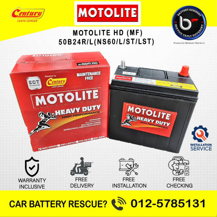 [ Installation Provided ] NS60LS | NS60S ] Motolite Heavy Duty MF | Car battery Bateri Kereta ...