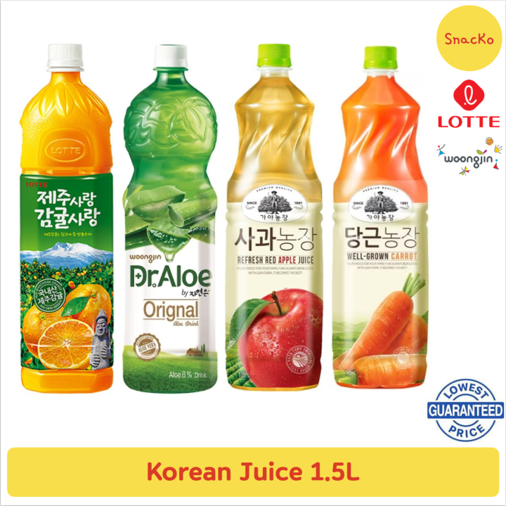 PROMO Korean Juice 1.5L Drink - Lotte- Woongjin - Aloe - Jeju Mandarin ...