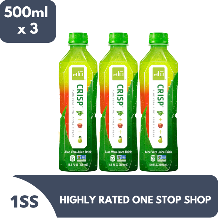Alo Crisp Aloe Vera + Fuji Apple + Pear 500ml x 3 | Lazada PH