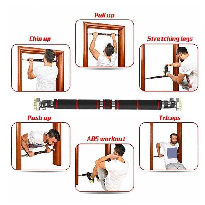 Adjustable Home Gym Doorway Pull Up Bar Chin Up Fitness Bar No Screw ...